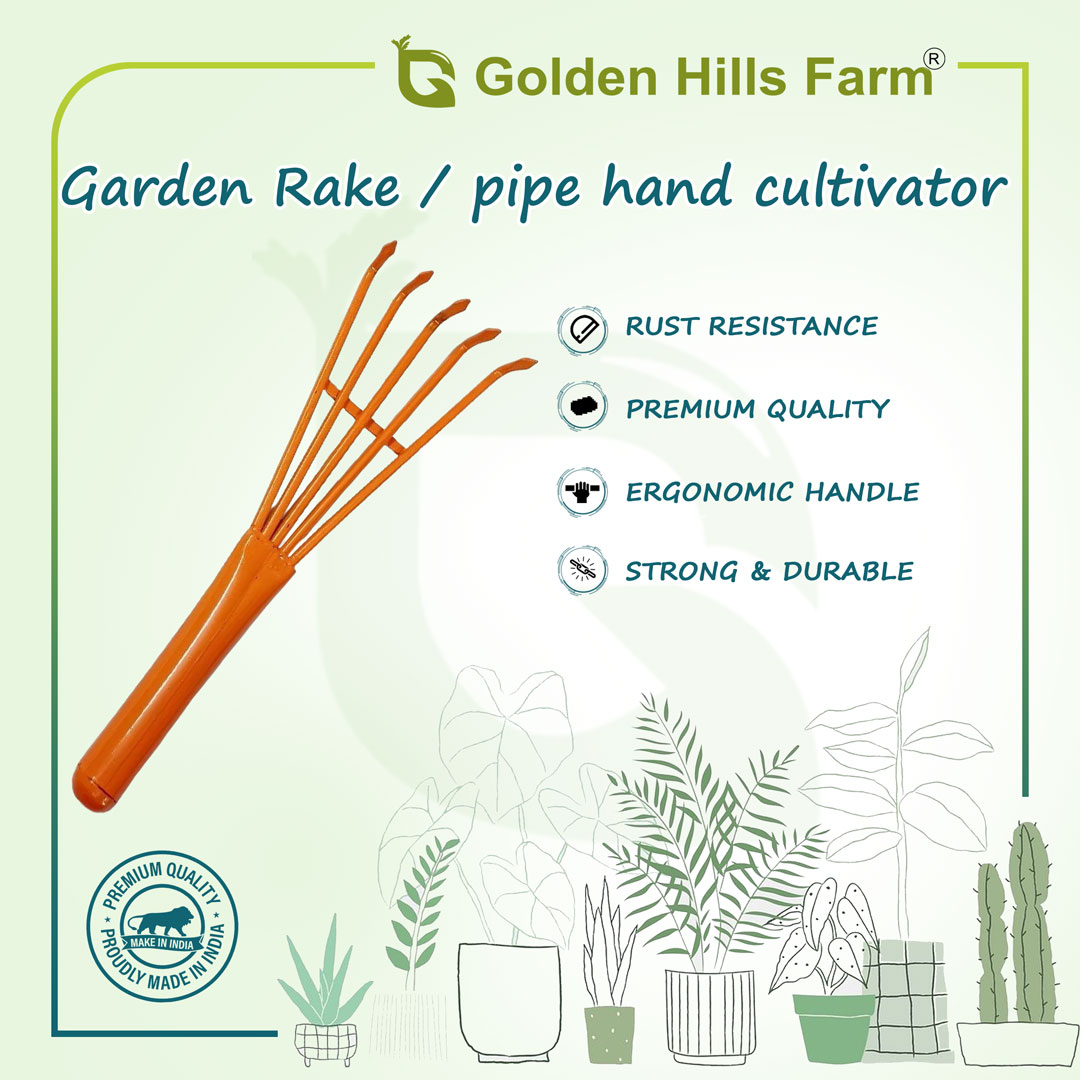 Garden Hand Rake - Efficient Soil and Weed Cultivator for Home Gardens